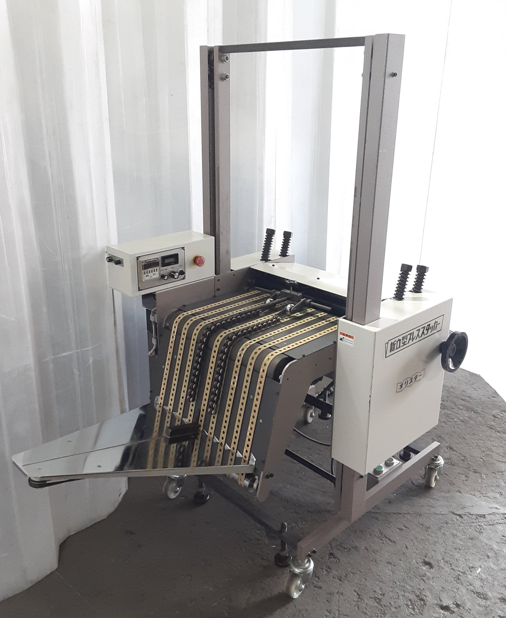 中古 正栄 SHOEI 新立型プレススタッカー(正栄折り機用オプション機) – 中古機械販売 カミカッコー