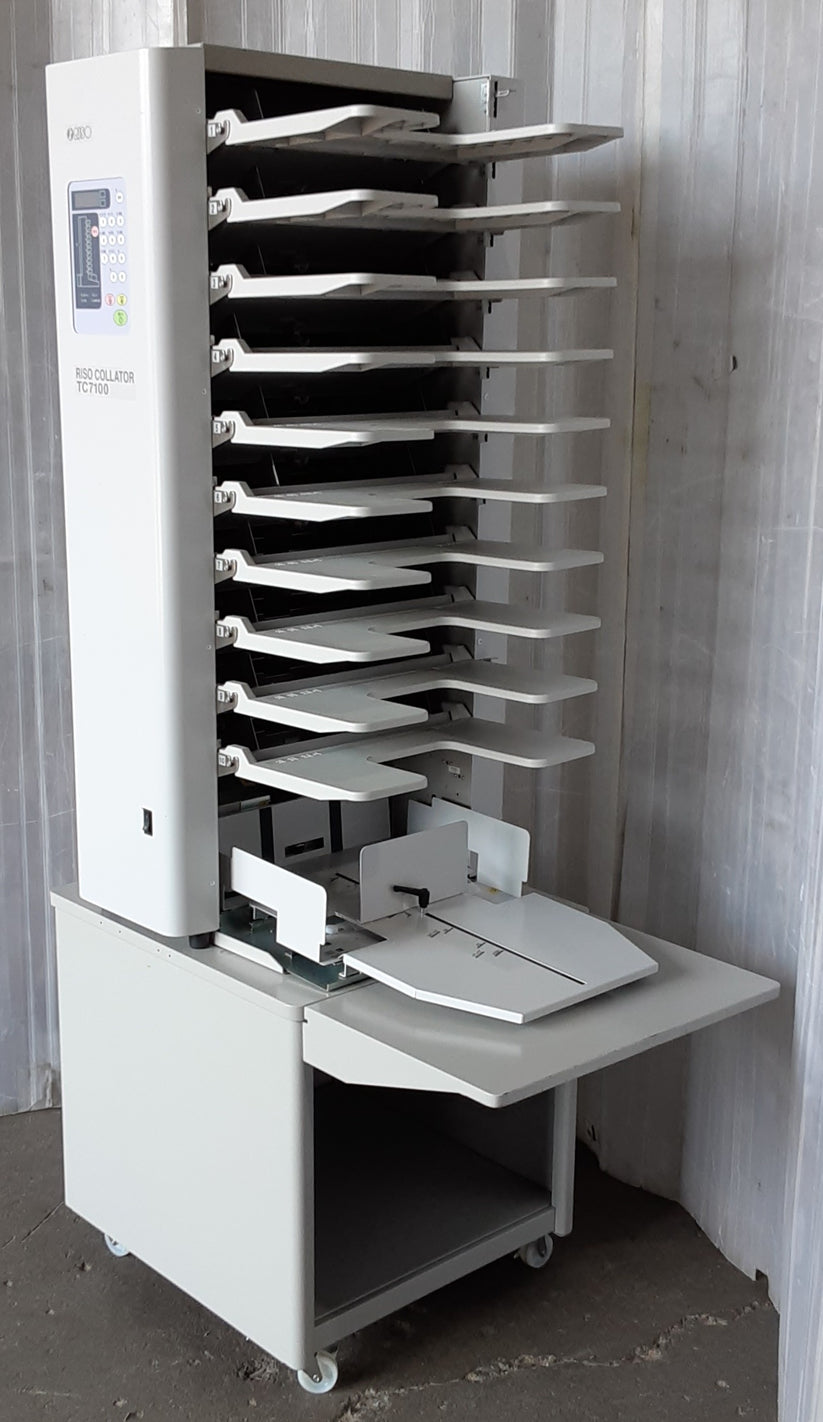 中古 リソー TC7100 コロ式卓上丁合機 段数10段 A3ノビ対応 – 中古機械販売 カミカッコー